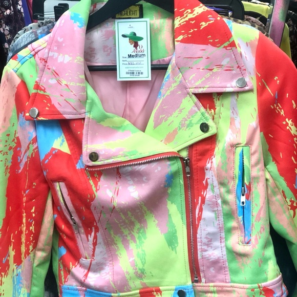 Jackets & Coats | Paint Splatter Printed Moto Jacket | Poshmark